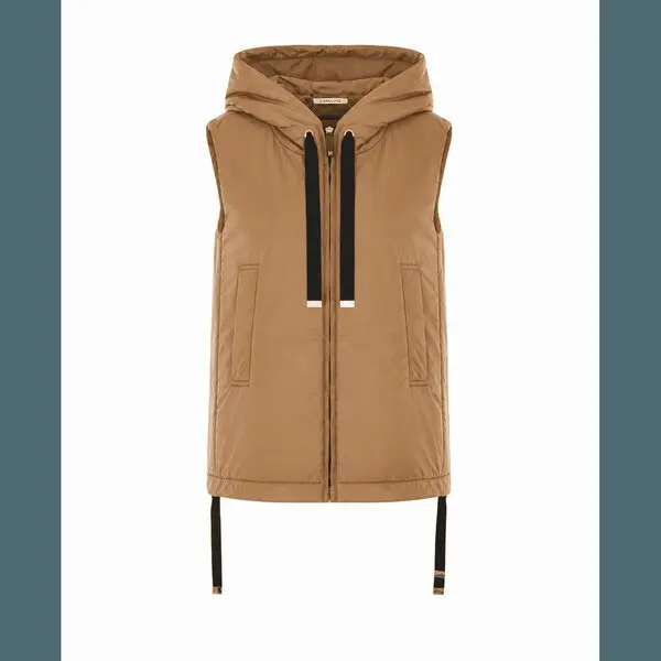 Max Mara Quilted Padded Vest With Hood - Brown