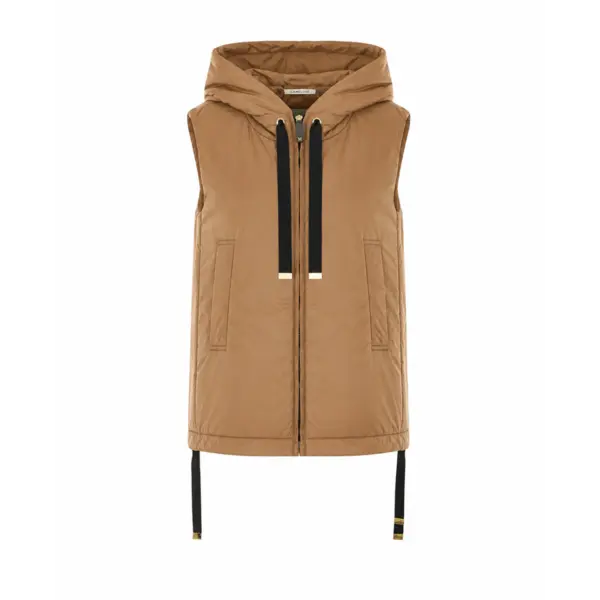 Max Mara Quilted Padded Vest With Hood - Brown
