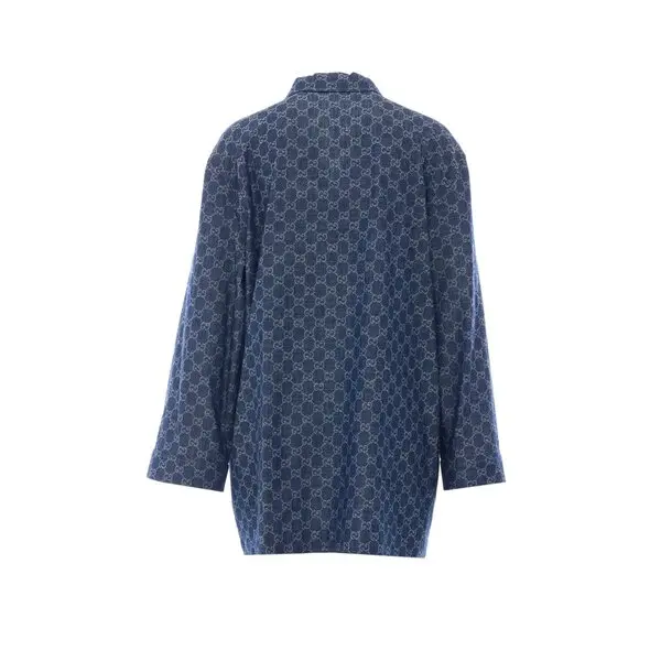 Gucci Gg Jacquard Denim Jacket - Blue
