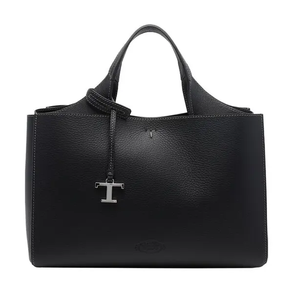 TOD'S Di Reverse Leather Tote Bag - Black