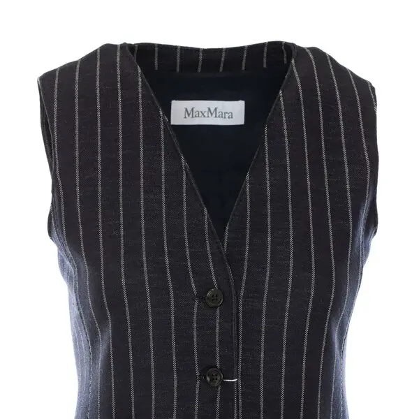 Max Mara Striped V-neck Sleeveless Vest