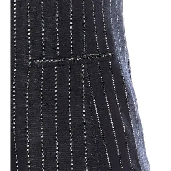 Max Mara Striped V-neck Sleeveless Vest - Blue