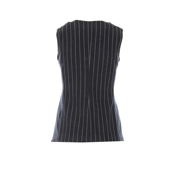 Max Mara Striped V-neck Sleeveless Vest - Blue