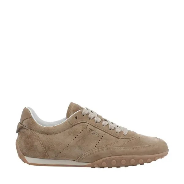 TOD'S Logo Suede Sneakers - Cream