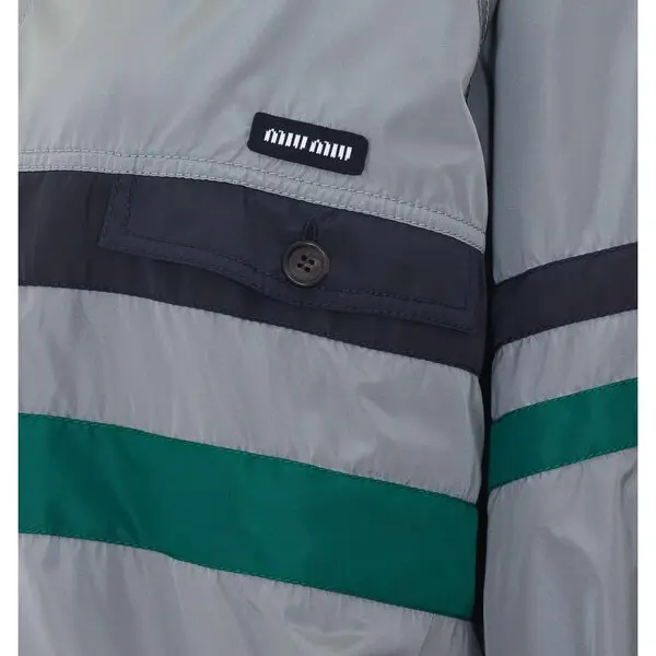 Miu Miu Logo Blouson - Gray