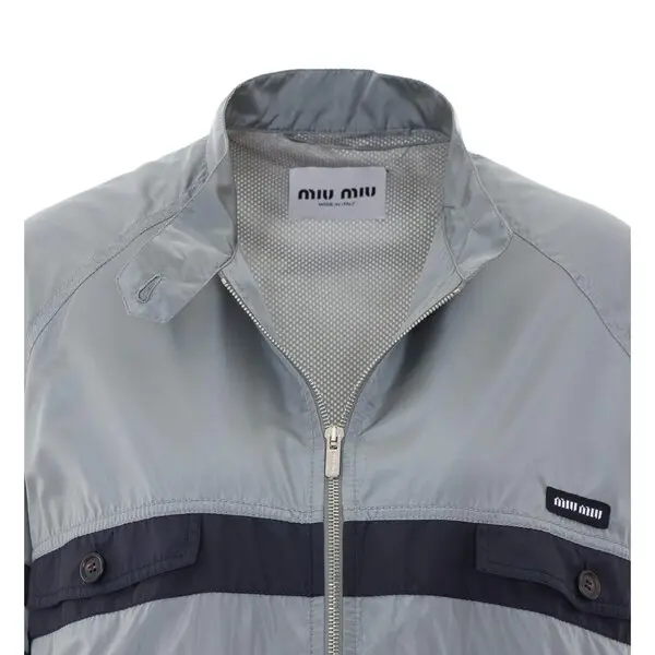 Miu Miu Logo Blouson - Gray
