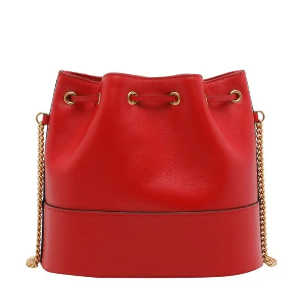 Valentino Garavani Mini Vlogo Signature Chain Bucket Bag - Red