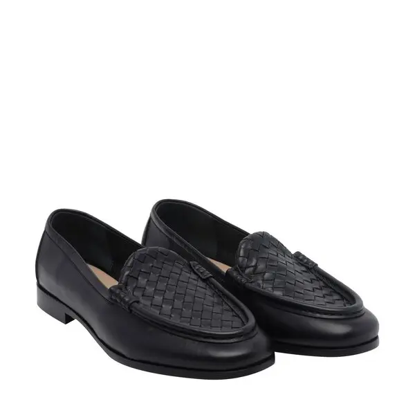 Bottega Veneta Silenzio Loafers Woven Calf Leather
