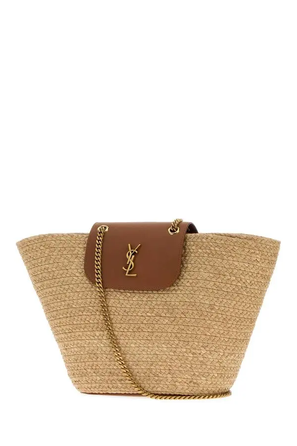 Saint Laurent Raffia Manon Shopping Bag - Brown