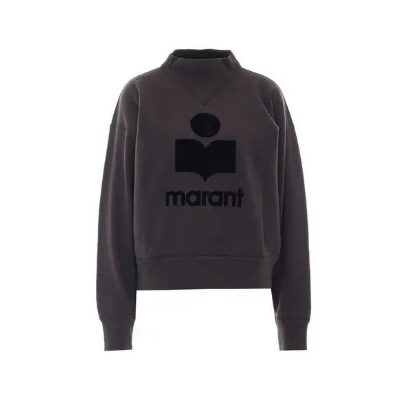 Isabel Marant Étoile Moby Turtleneck Sweatshirt With Frontal Logo - Black