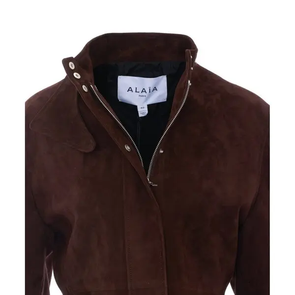 Alaïa Peplum Suede Jacket