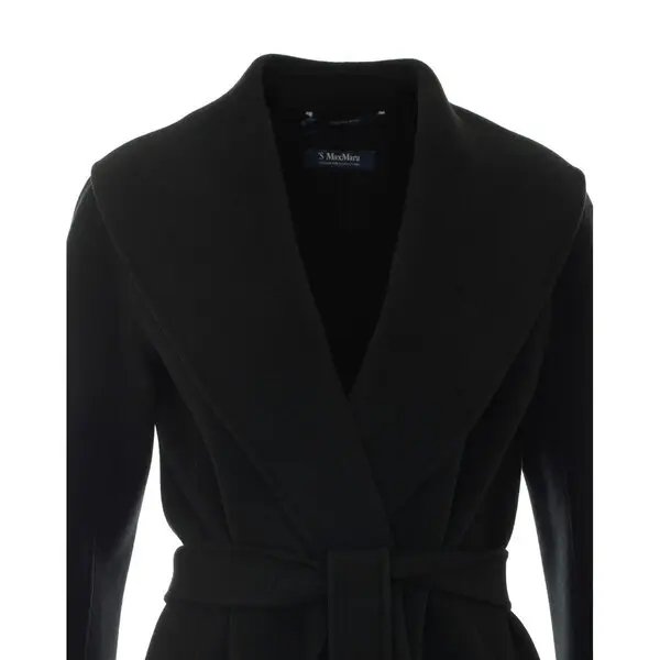 Max Mara Wool Belted Coat - Black