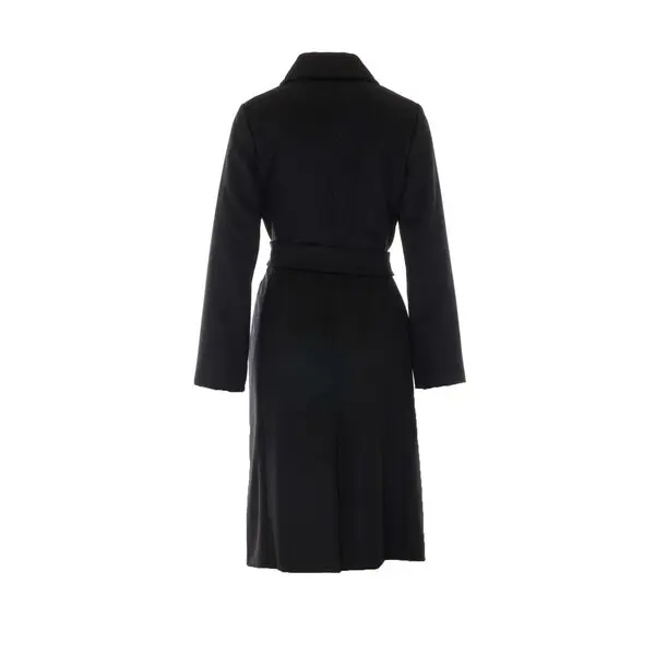 Max Mara Belted Wool Coat - Black
