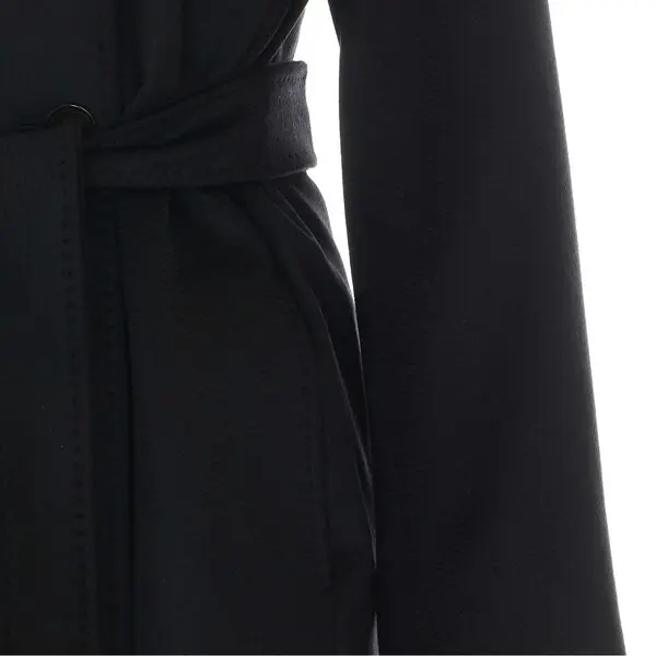 Max Mara Belted Wool Coat - Black