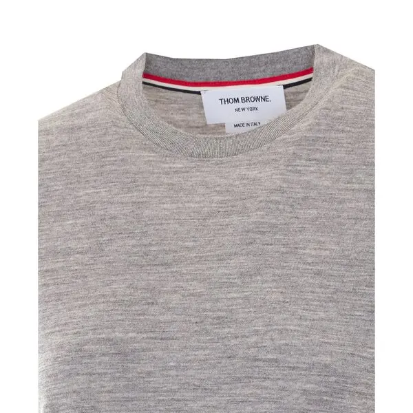 Thom Browne Stripe Logo T-shirt - Gray