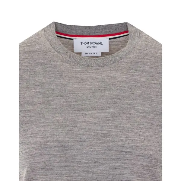 Thom Browne Stripe Logo T-shirt - Gray