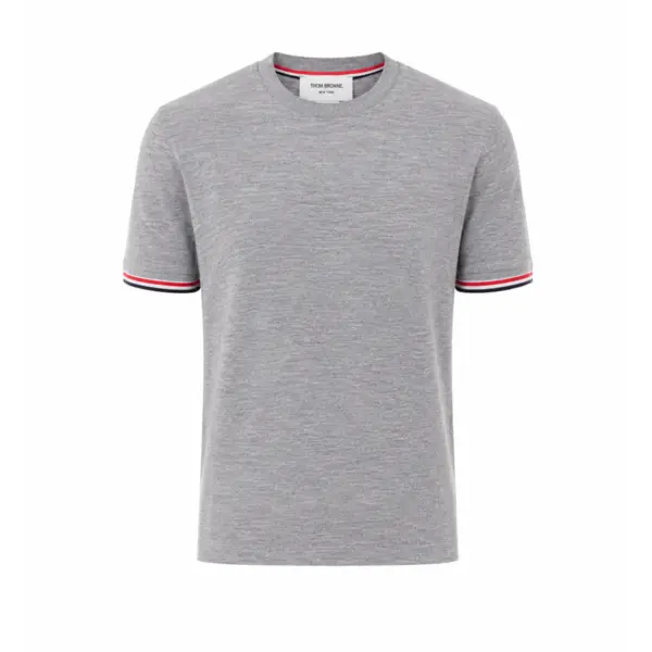 Thom Browne Stripe Logo T-shirt - Gray