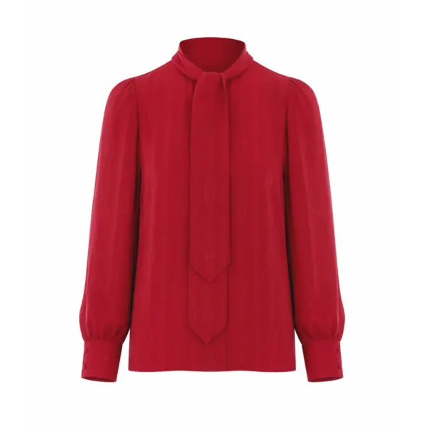 Gucci Interlocking G Chain Silk Jacquard Shirt - Red
