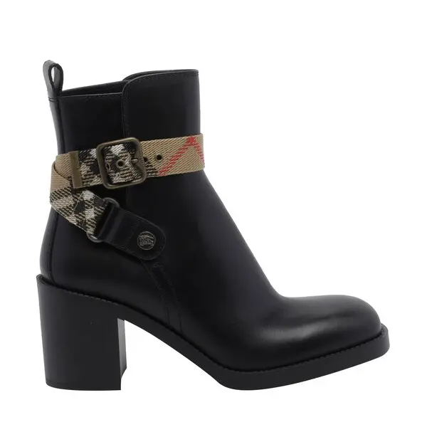 Burberry Huntley Block Heel Booties - Black