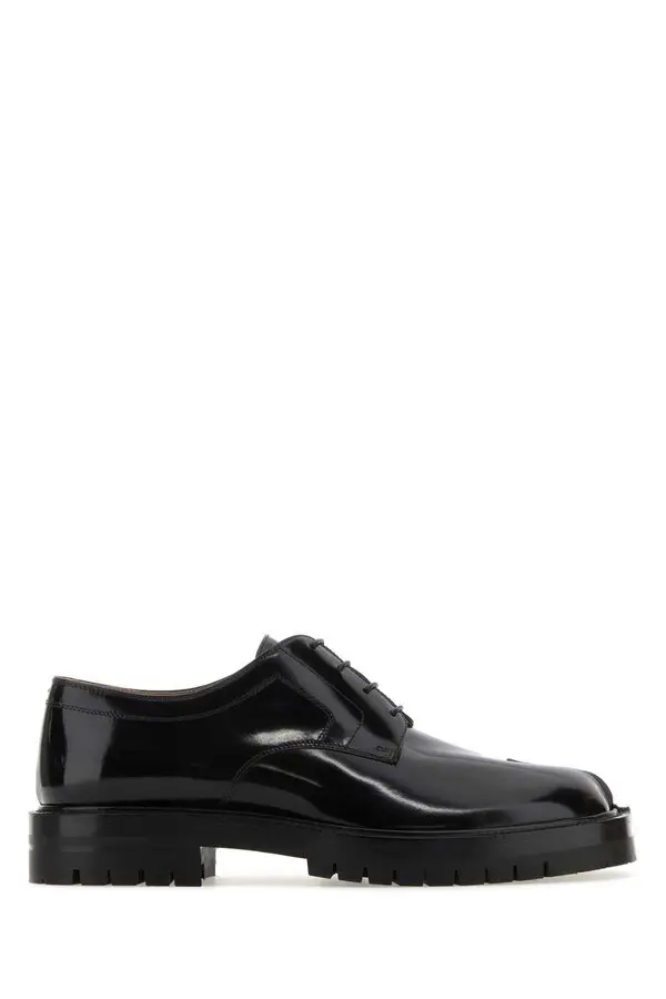 MAISON MARGIELA Leather Tabi Lace-up Shoes - Black