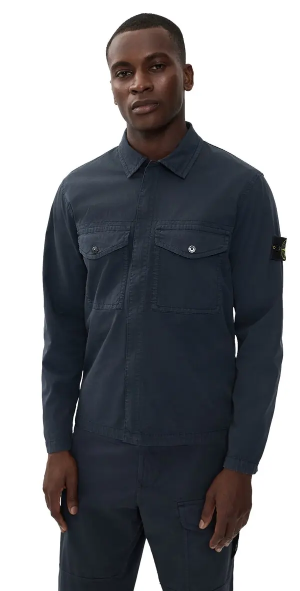 Stone Island Stretch Cotton Zip Overshirt