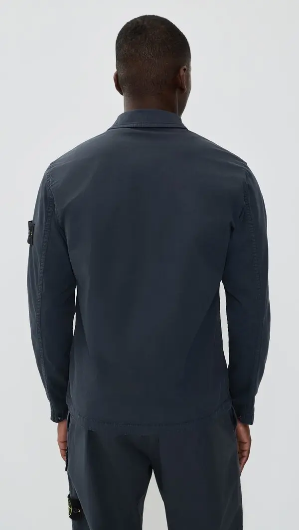 Stone Island Stretch Cotton Zip Overshirt