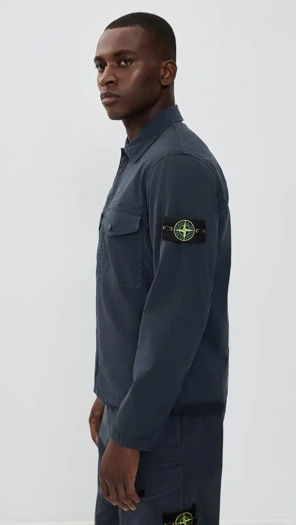 Stone Island Stretch Cotton Zip Overshirt