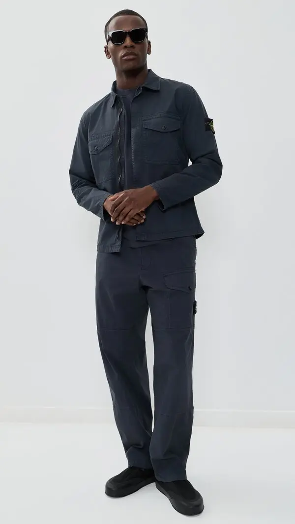 Stone Island Stretch Cotton Zip Overshirt