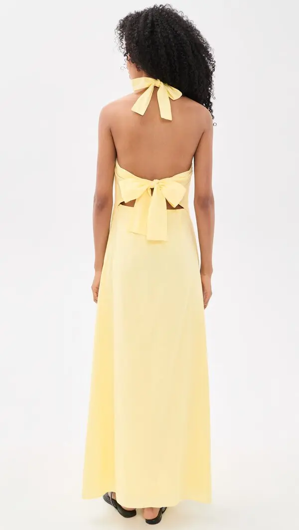 SIR. Rochelle Halter Maxi Dress - Pale Yellow