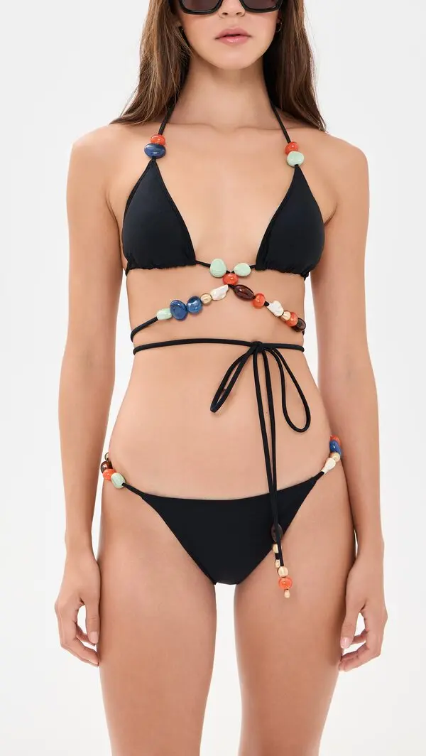 Cult Gaia Quincy Embellished Bikini Bottoms