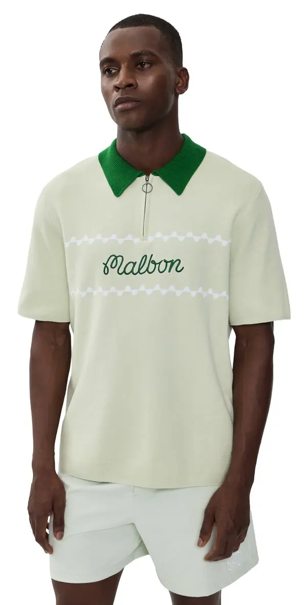 MALBON Benny Sweater Polo - Green Tint