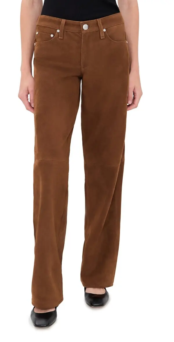 Rag & Bone Saige Suede Pants - Brown