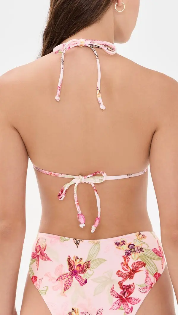 PatBO Orchid Bloom Triangle Bikini Top