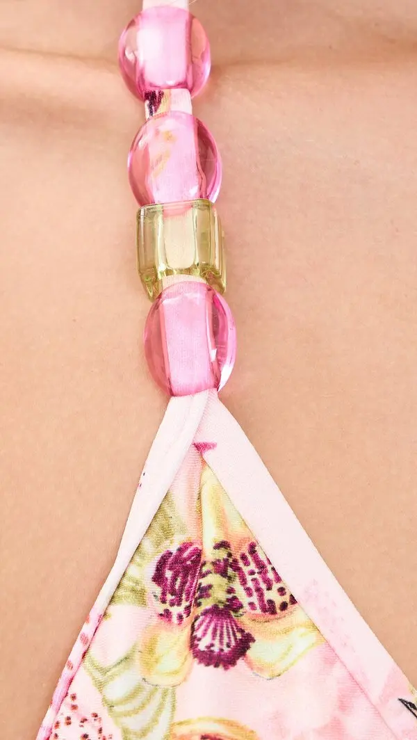 PatBO Orchid Bloom Triangle Bikini Top