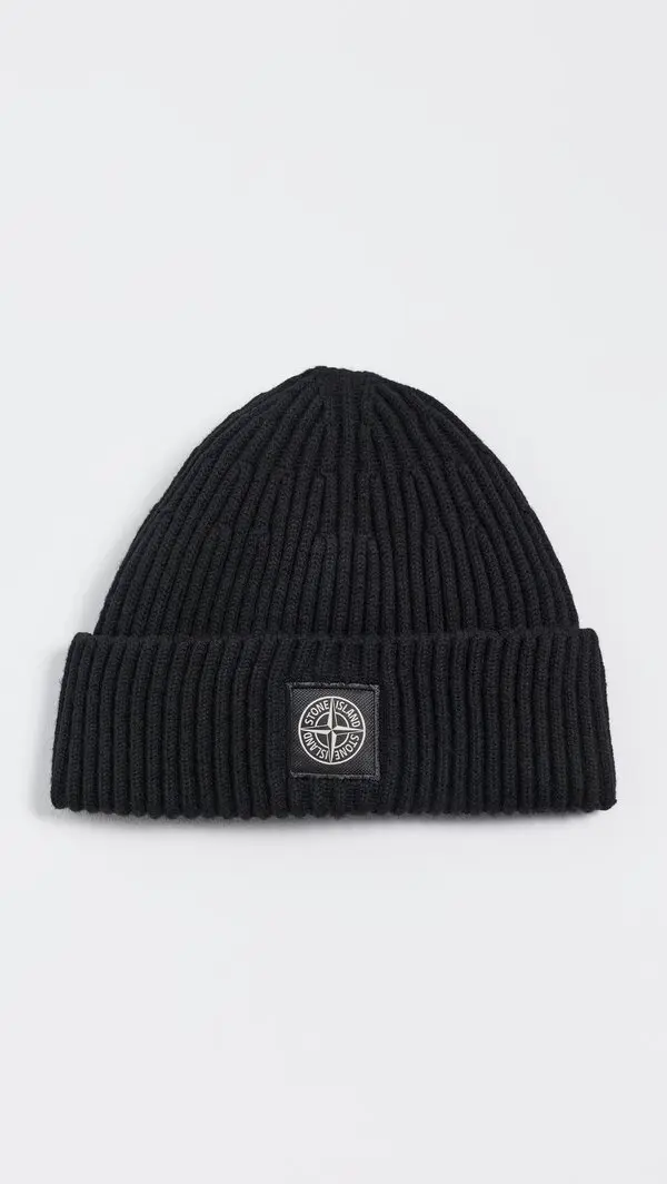 Stone Island Rib Knit Wool Beanie