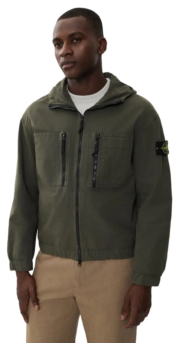 Stone Island Ripstop Hooded Jacket - Coal Grey