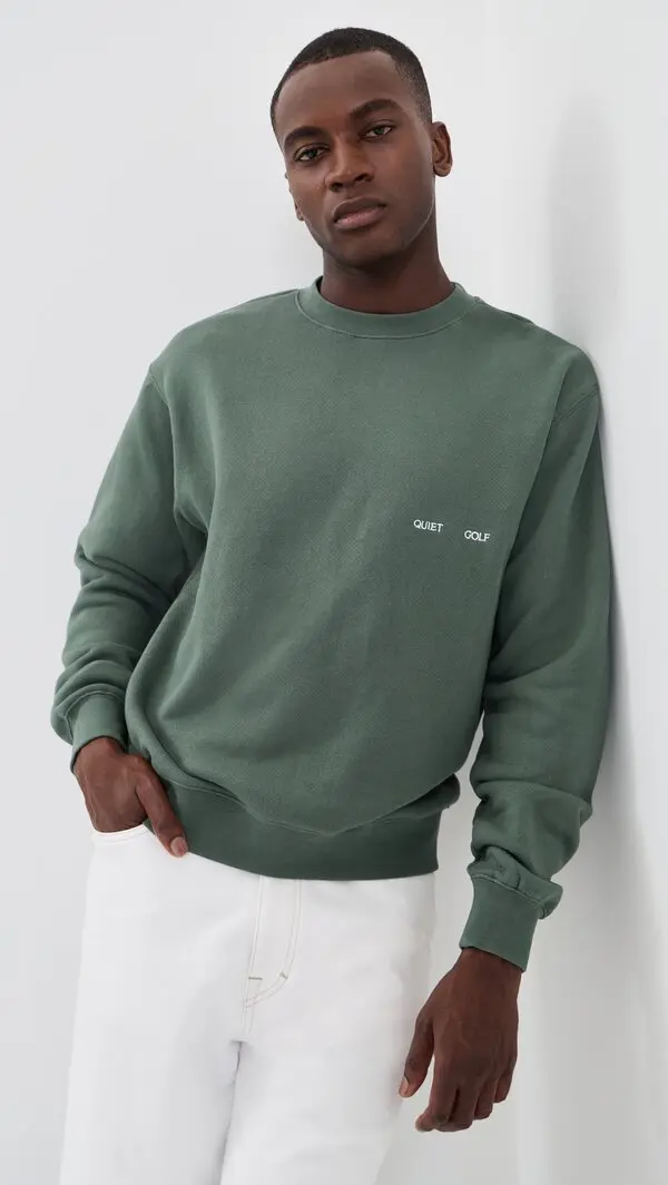 QUIET GOLF Wordmark Crew Neck Sweatshirt