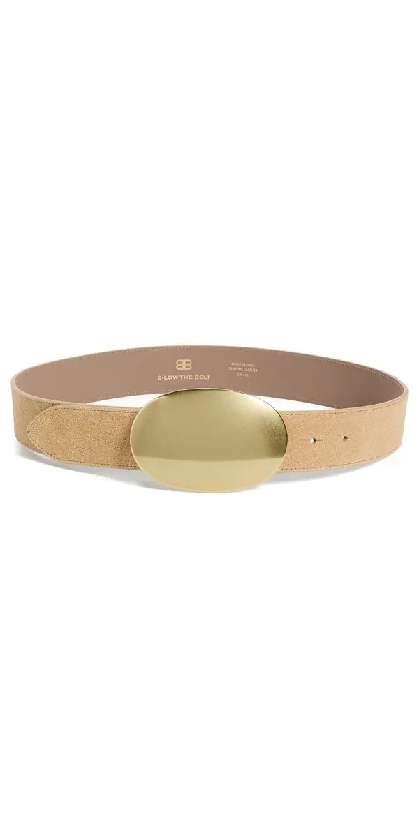 B-low The Belt Myra Suede Belt - Light Camel Brass
