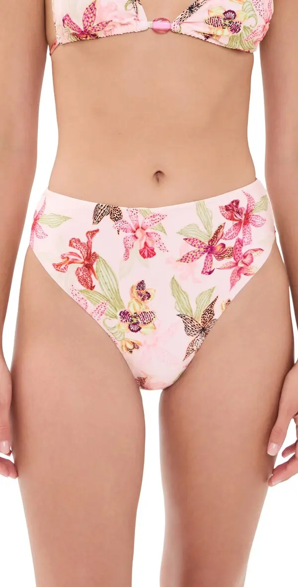 PatBO Orchid Bloom Bikini Bottoms - Rose