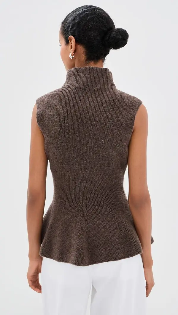 RÓHE Sculptural Sleeveless Knitted Peplum Top