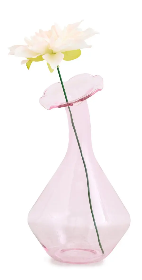 TIZO DESIGN Glass Angled Neck Large Vase - Pink