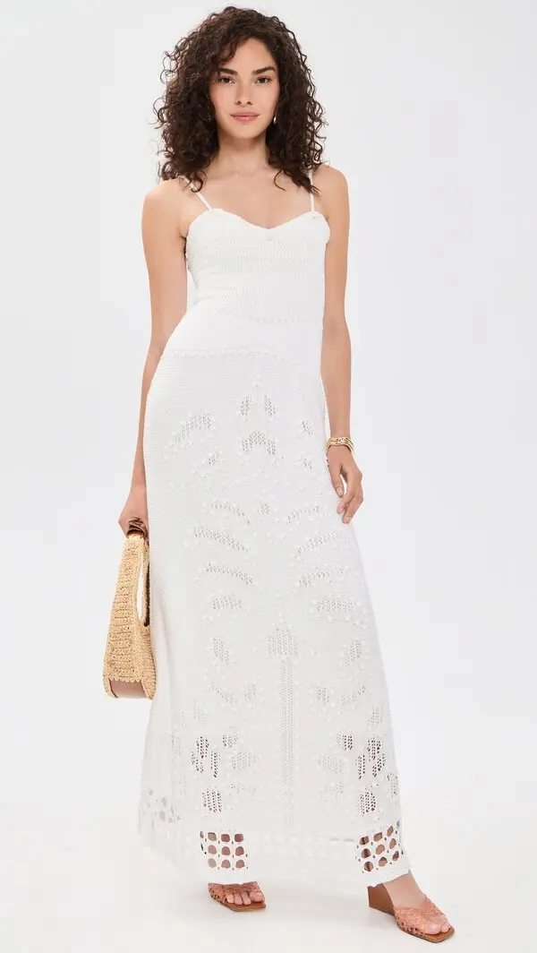 Farm Rio Palm Tree Knit Midi Dress