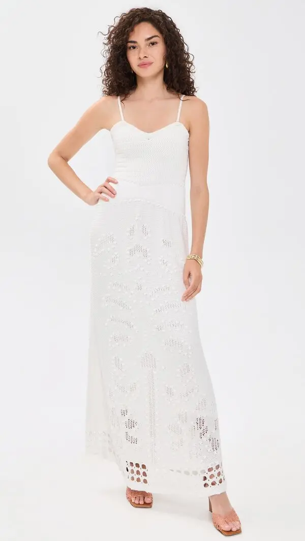 Farm Rio Palm Tree Knit Midi Dress