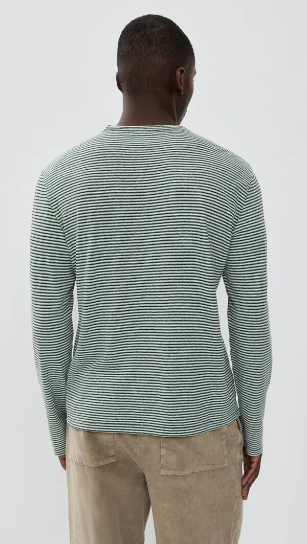Officine Générale Cotton Linen Stripe Tee