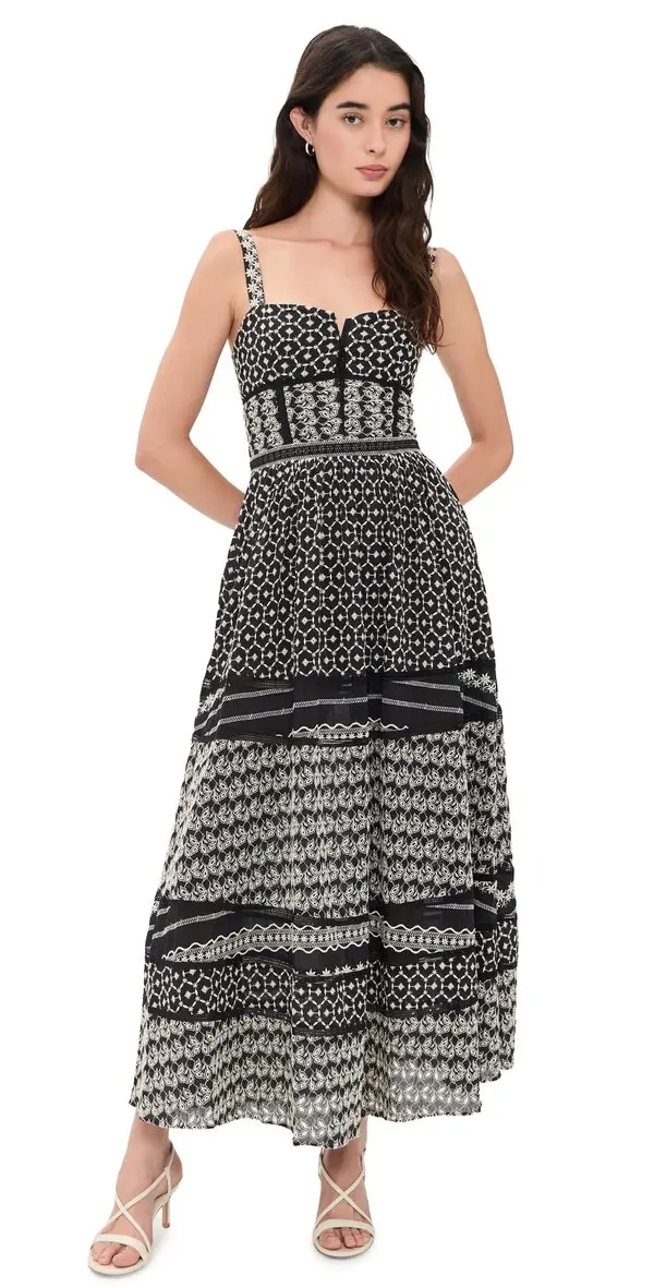 Alice + Olivia Anya Soft Sweetheart Maxi Dress