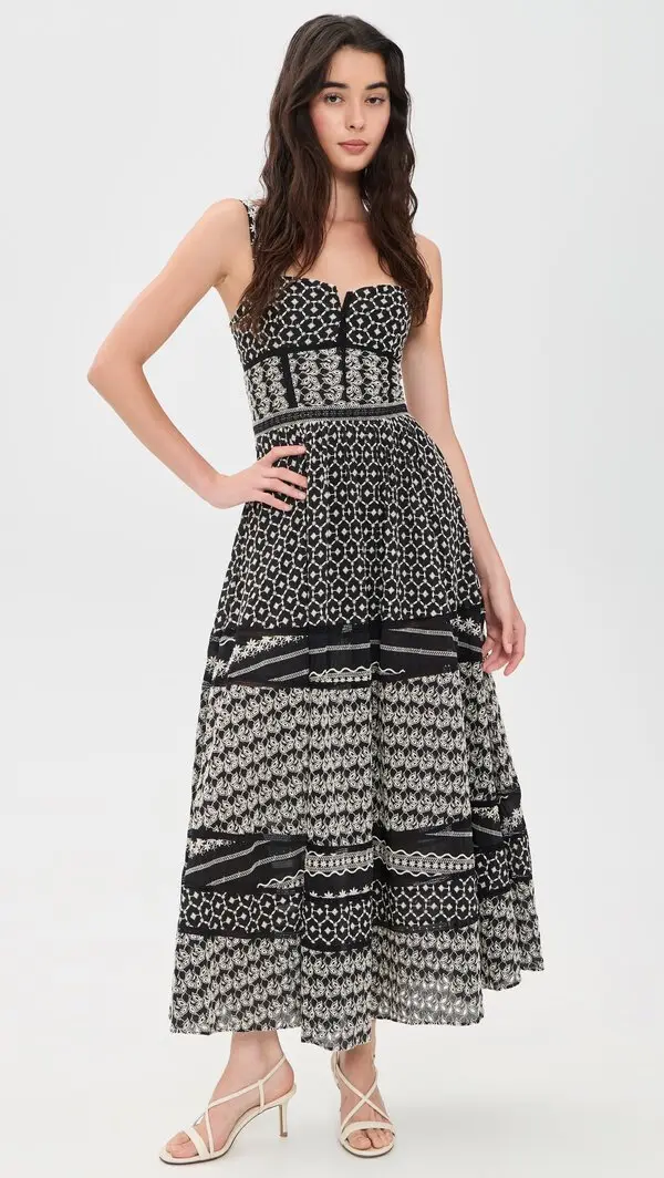 Alice + Olivia Anya Soft Sweetheart Maxi Dress