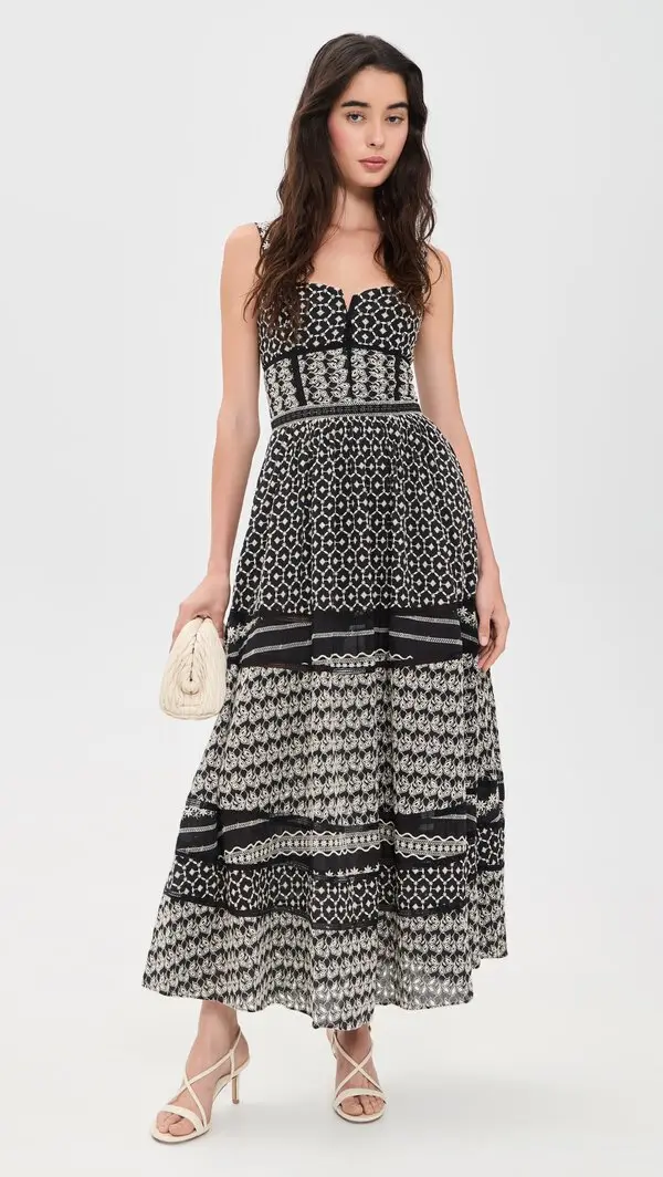 Alice + Olivia Anya Soft Sweetheart Maxi Dress