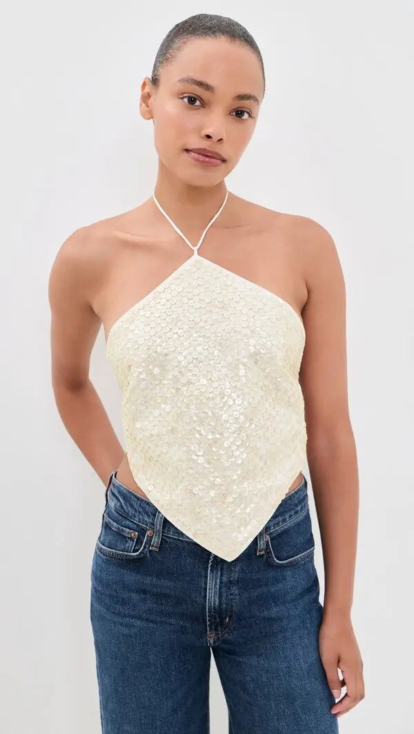 Chan Luu Shell Backless Halter Top
