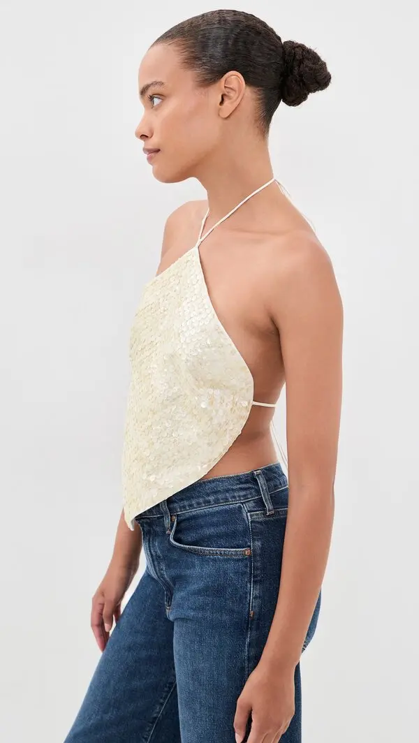 Chan Luu Shell Backless Halter Top