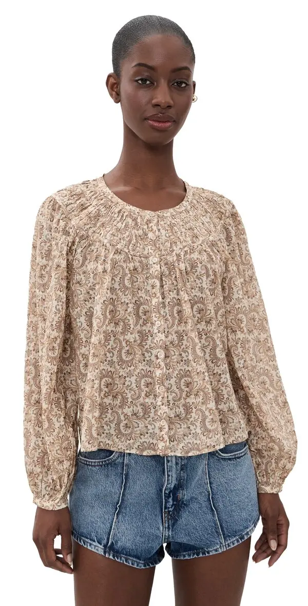Paige Zoia Top - Bone Multi
